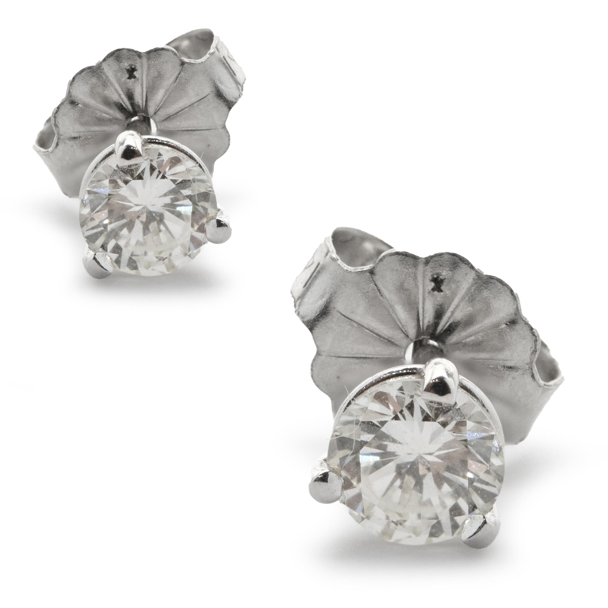 Princess Cut and Round Brilliant Cut Diamond Earrings set in 14 Karat ... Princess Cut and Round Brilliant Cut Diamond Earrings set in 14 Karat ...