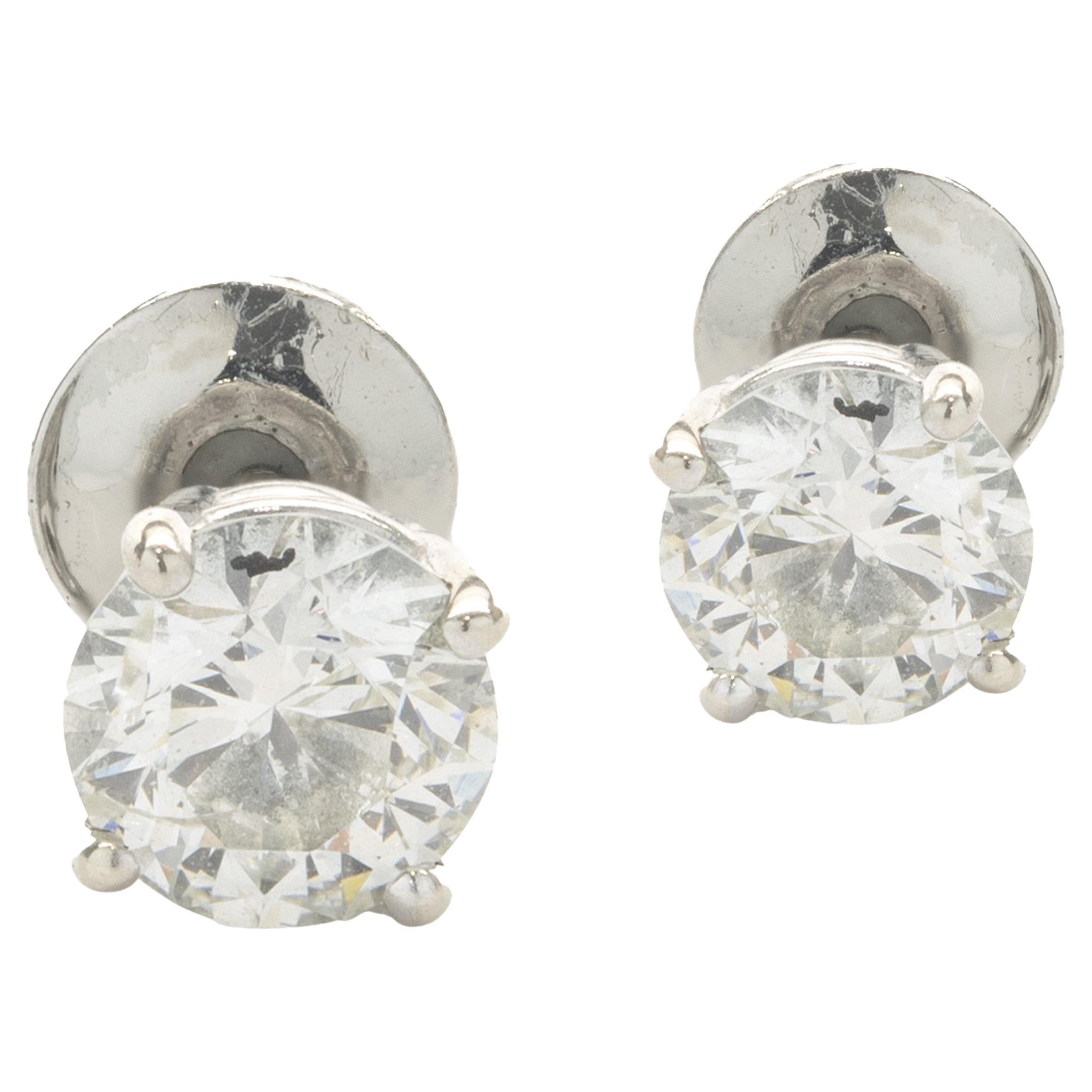 Cartier 18 Karat White Gold Round Cut Diamond C De Cartier Stud ...