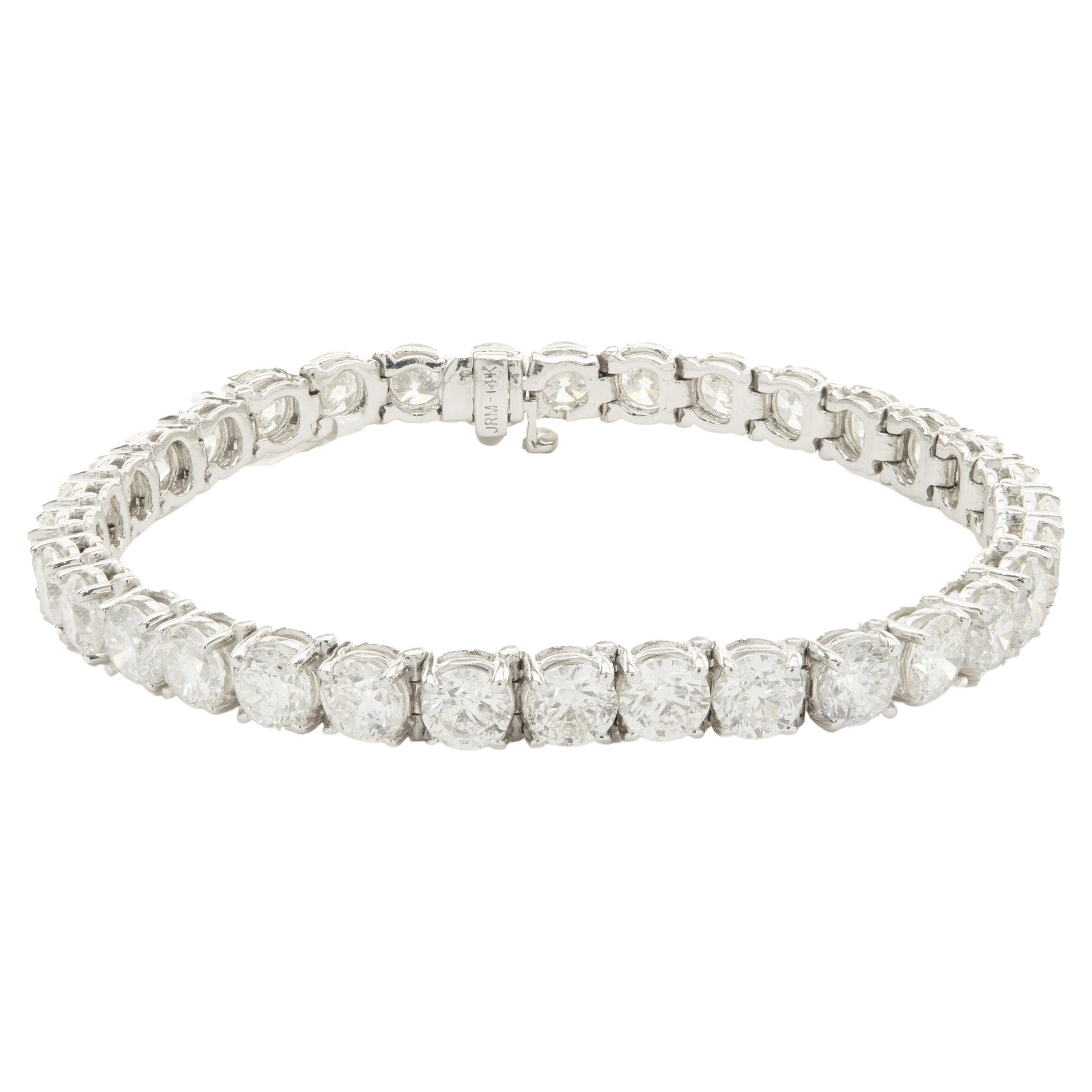 1 70 Carat Round Brilliant Cut Diamond Tennis Bracelet 14 Karat White