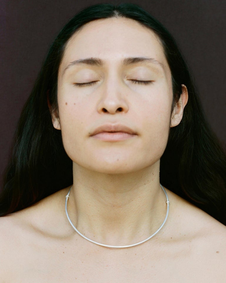 Tiana Marie Combes White Gold Roman Collar Necklace For Sale at 1stDibs