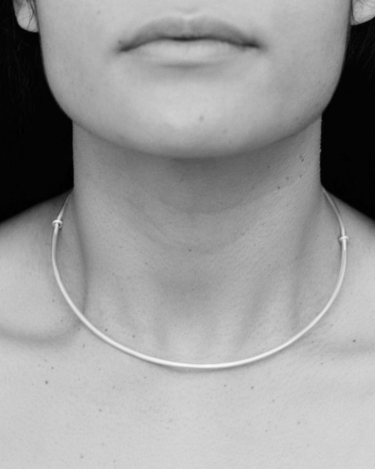 Tiana Marie Combes White Gold Roman Collar Necklace For Sale at 1stDibs