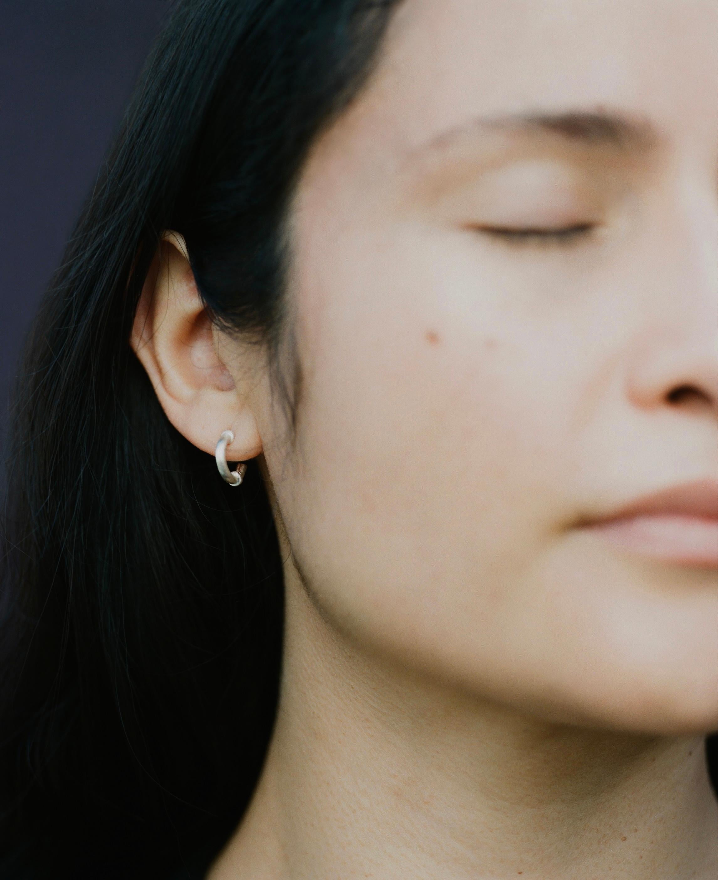 Tiana Marie Combes White Gold Roman Hoop Earrings For Sale at 1stDibs ...