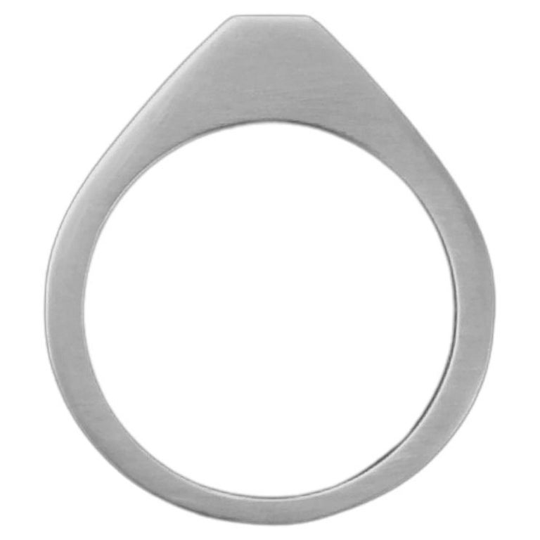 14 Karat White Gold Solid Tapered Angular Arch Classic Stirrup Signet ...