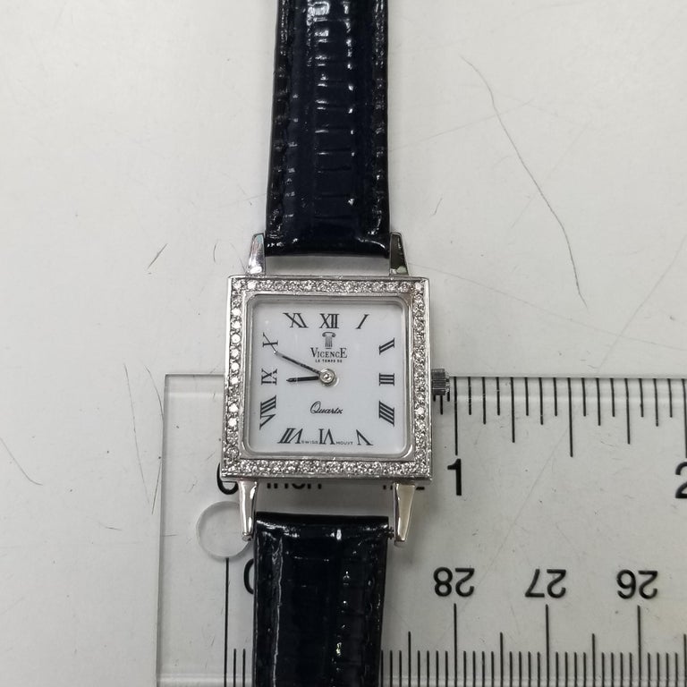 14 Karat White Gold "Vicence" Le Temps De Ladies Diamond Watch For Sale ...