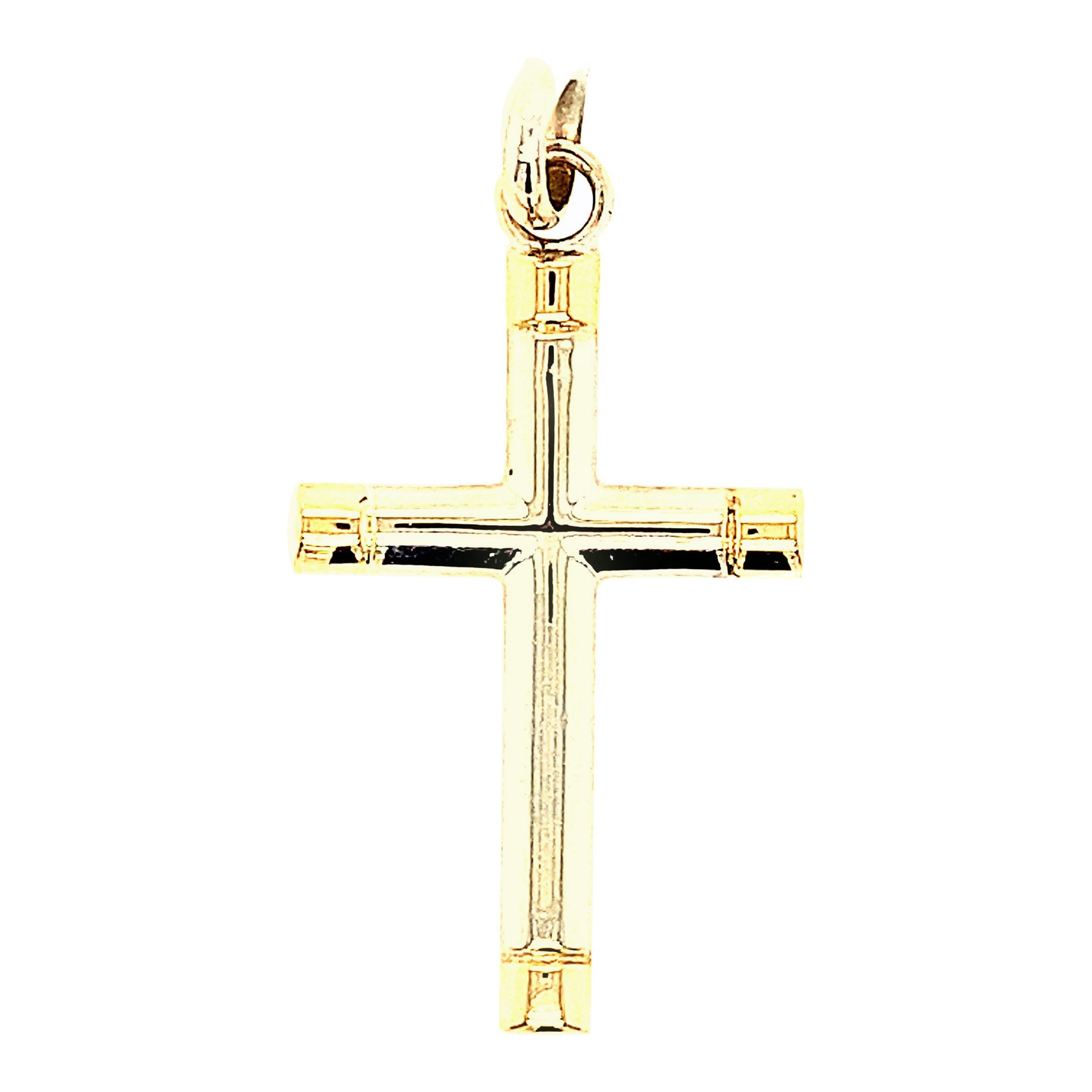 14 Karat Yellow Gold and White Diamond Medieval St. Thomas Cross, 16 ...