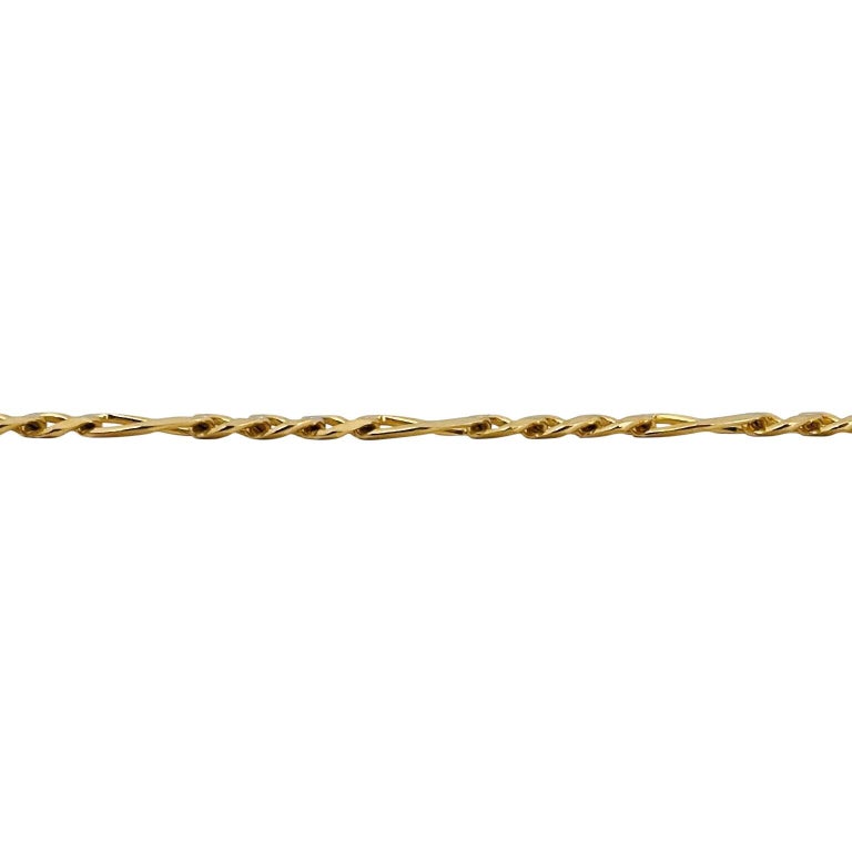 14 Karat Yellow and White Gold Diamond Cut Figaro Link Chain Necklace ...