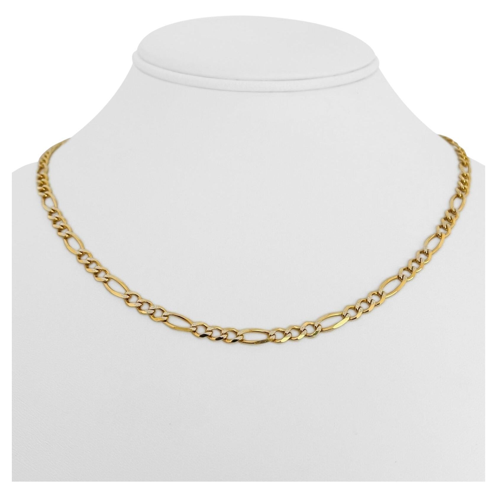 14 Karat Yellow and White Gold Diamond Cut Thin Curb Link Chain ...