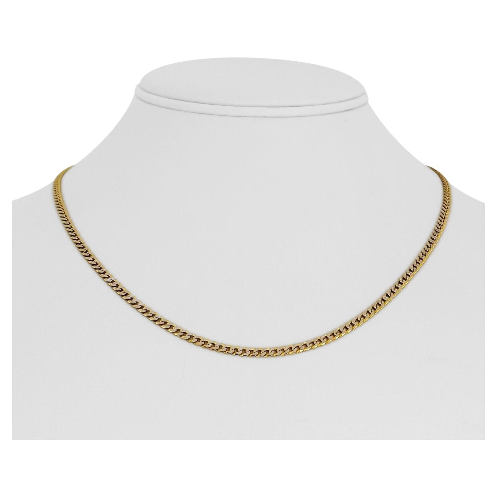 14 Karat Yellow and White Gold Diamond Cut Curb Link Chain Necklace ...