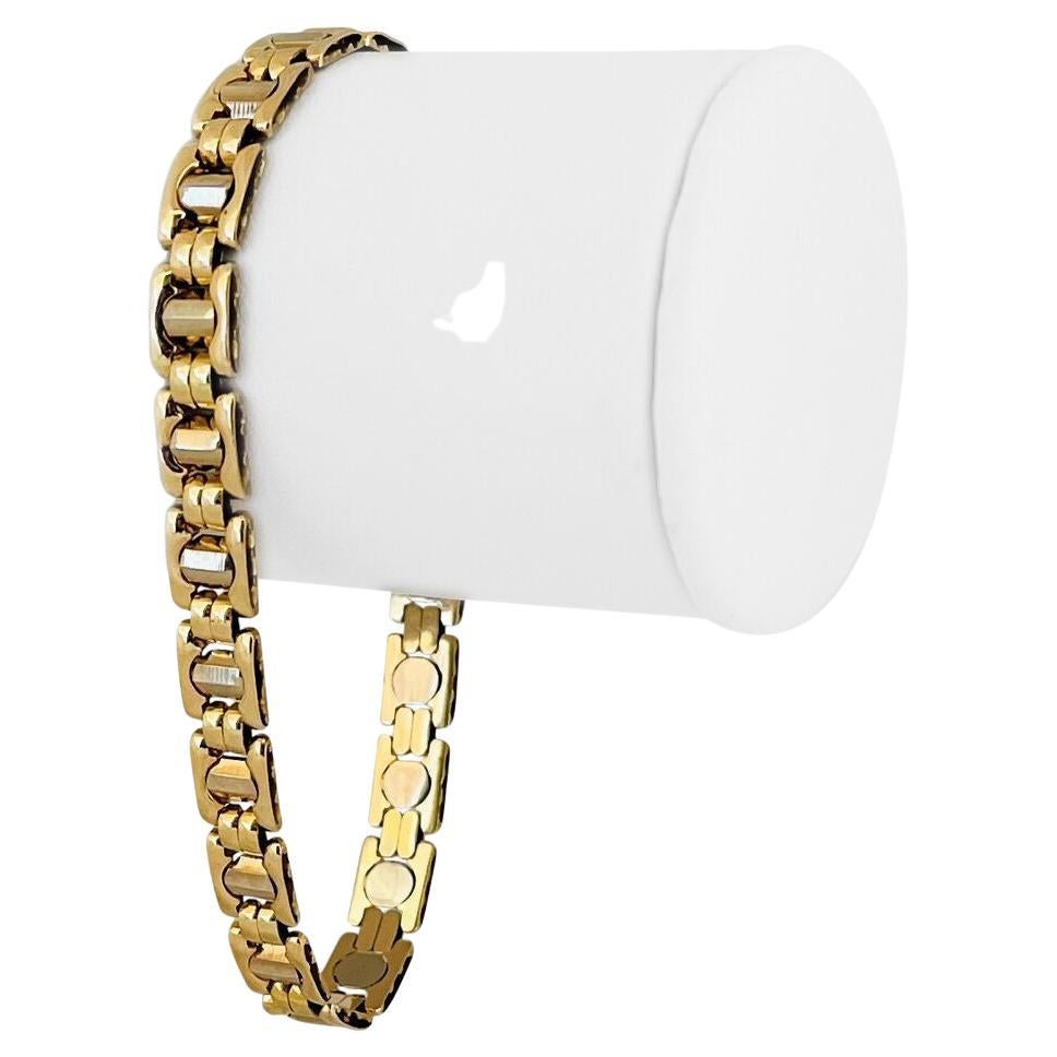 Gold Italian X Screw Link Bracelet Two-Tone 14 Karat For Sale at 1stDibs Gold Italian X Screw Link Bracelet Two-Tone 14 Karat For Sale at 1stDibs