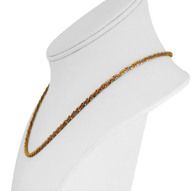 14 Karat Yellow and White Gold Two Tone Fancy Link Necklace Italy For ...
