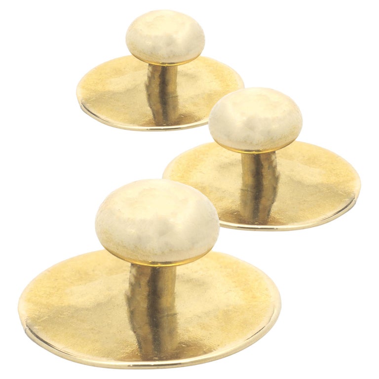 14 Karat Yellow Gold '3' Shirt Buttons For Sale at 1stDibs