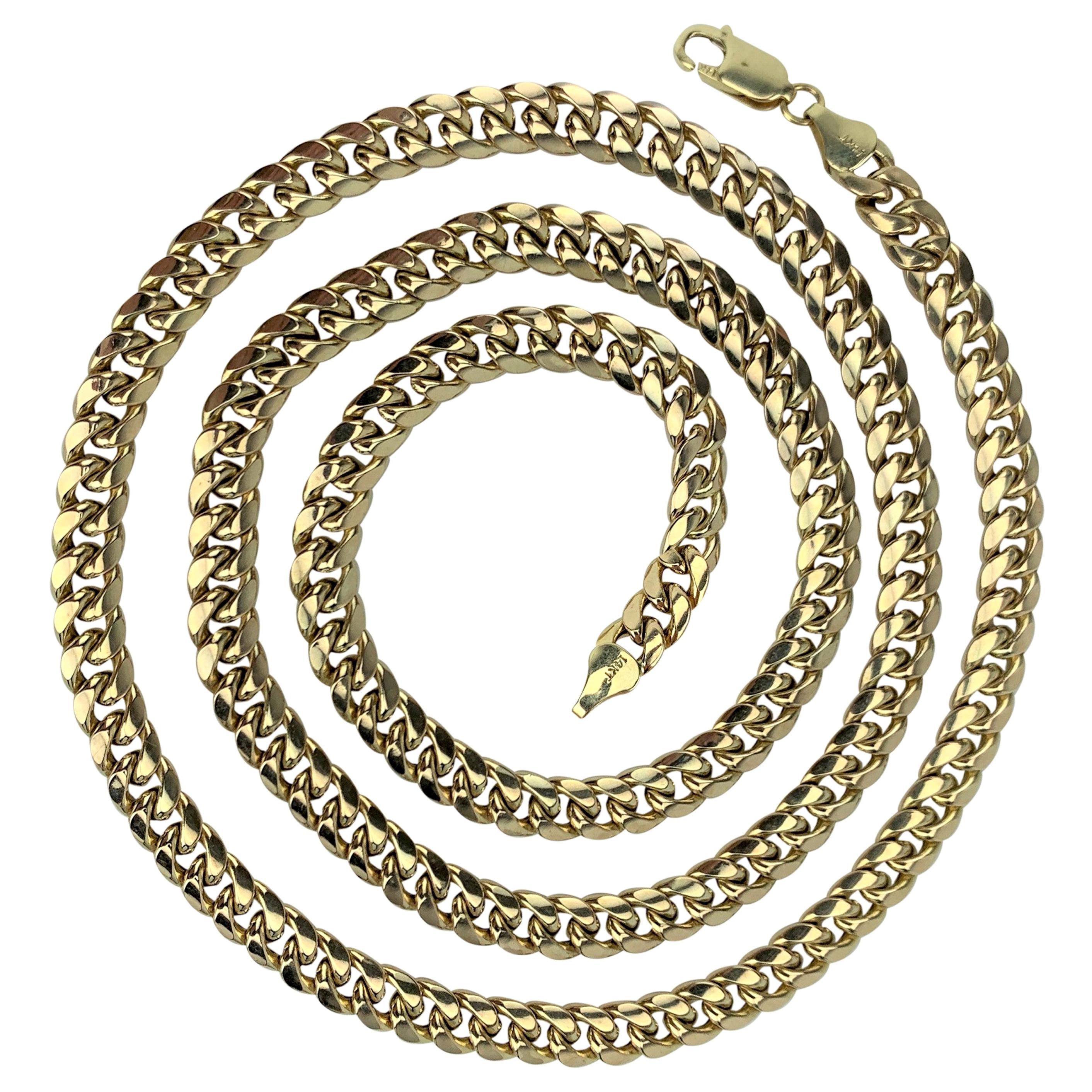 14K Gold Peru BBB Hoop Link Chain Lightweight Necklace at 1stdibs