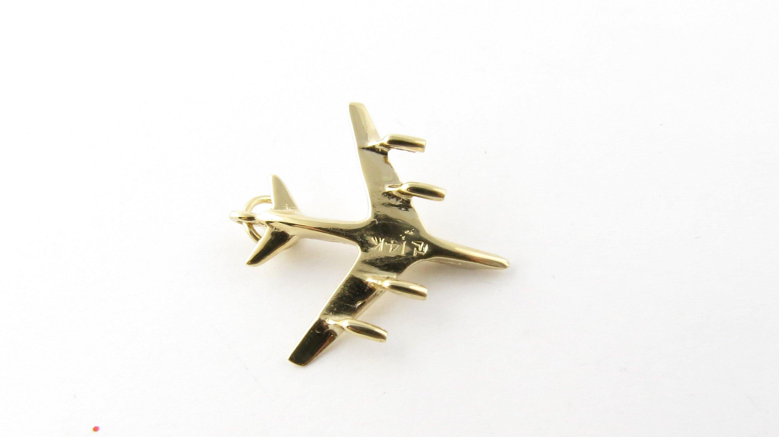 14 Karat Yellow Gold Airplane Charm at 1stDibs