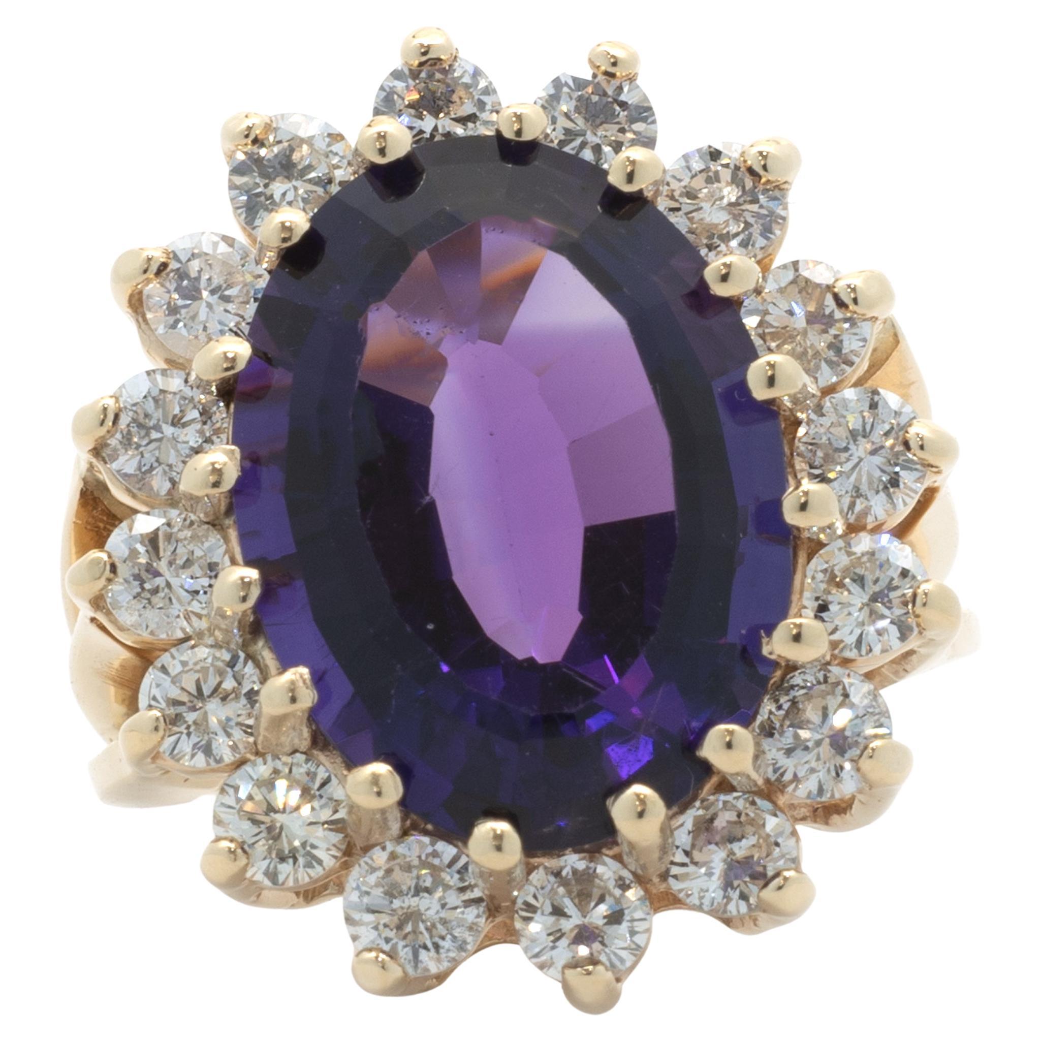 Erte Yellow Gold Diamond and Amethyst "Peacock" Ring at 1stDibs | erte ...