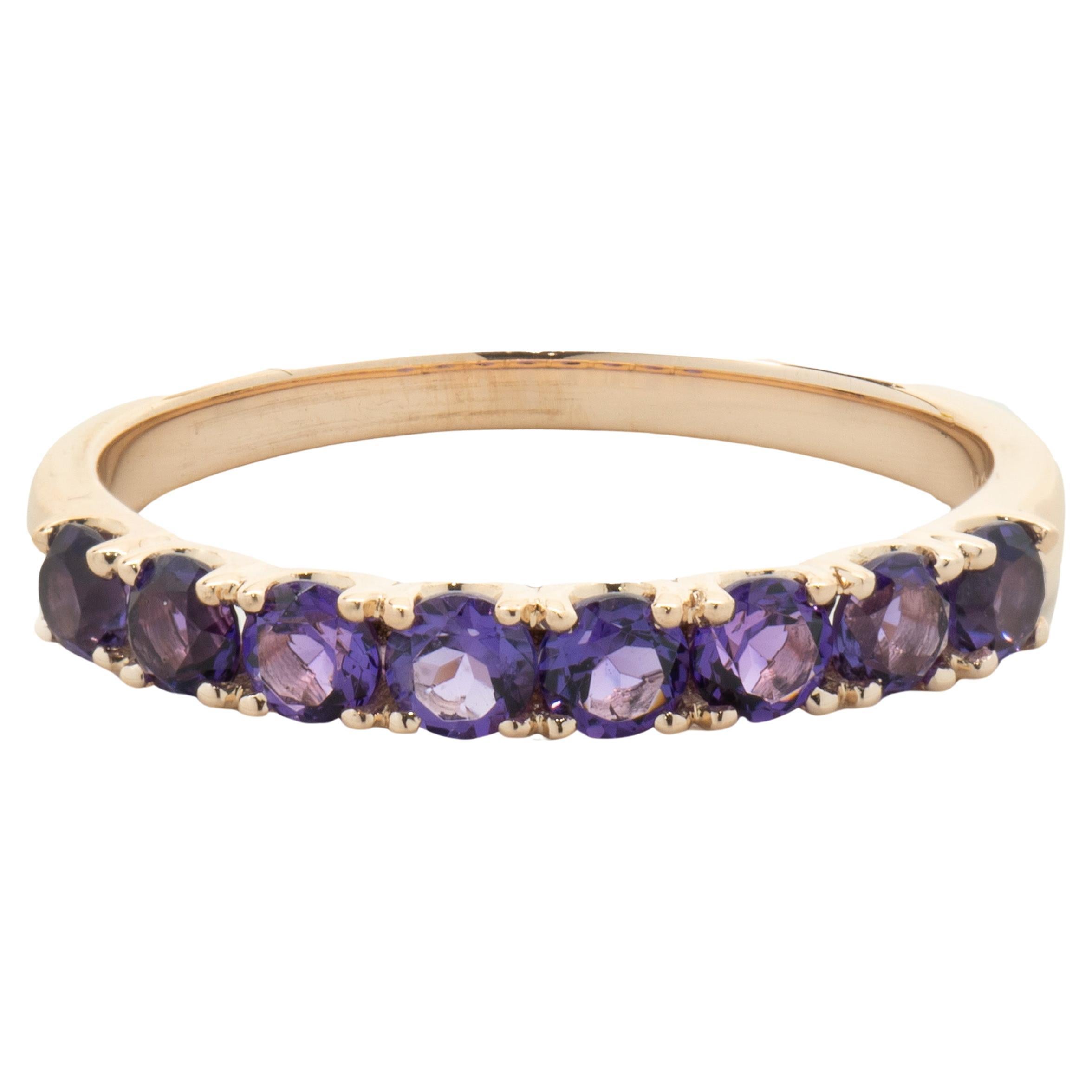 14 Karat Yellow Gold Amethyst Band For Sale at 1stDibs