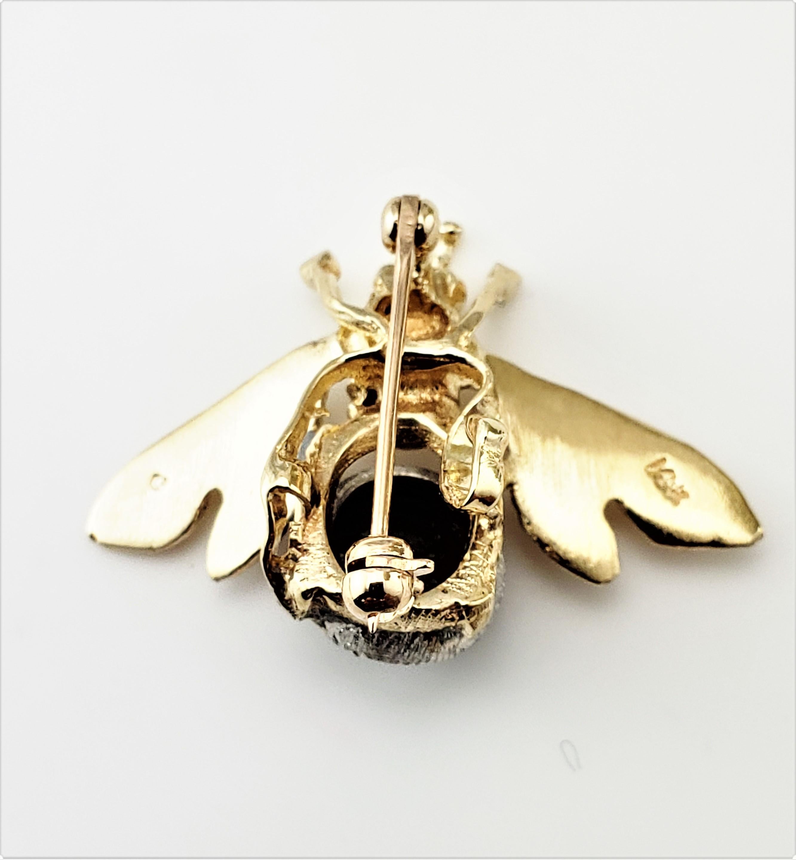 14 Karat Yellow Gold and Black Star Sapphire Bee Brooch/Pin For Sale at ...