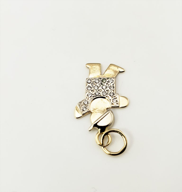 14 Karat Yellow Gold and Diamond Boy Charm For Sale at 1stDibs