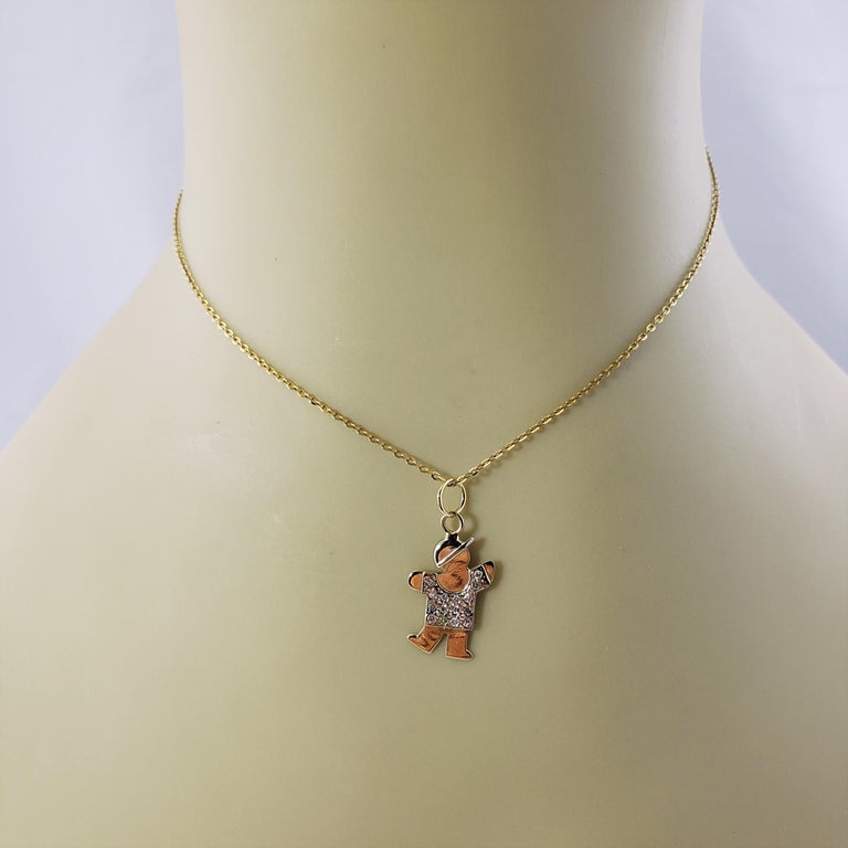 14 Karat Yellow Gold and Diamond Boy Charm For Sale at 1stDibs