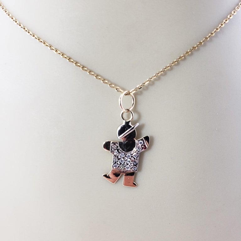 14 Karat Yellow Gold and Diamond Boy Charm For Sale at 1stDibs
