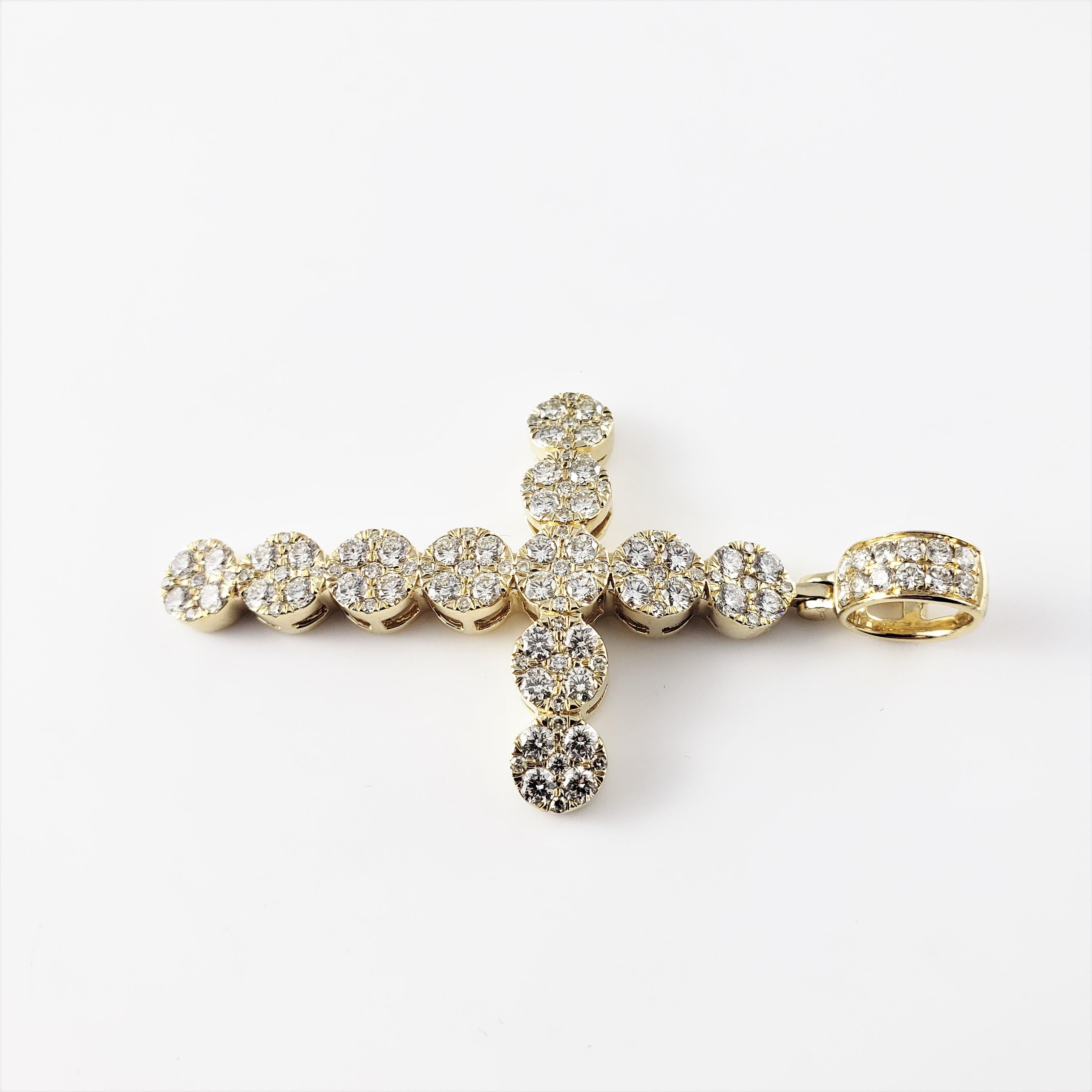 14 Karat Yellow Gold and Diamond Cross Pendant at 1stDibs ...