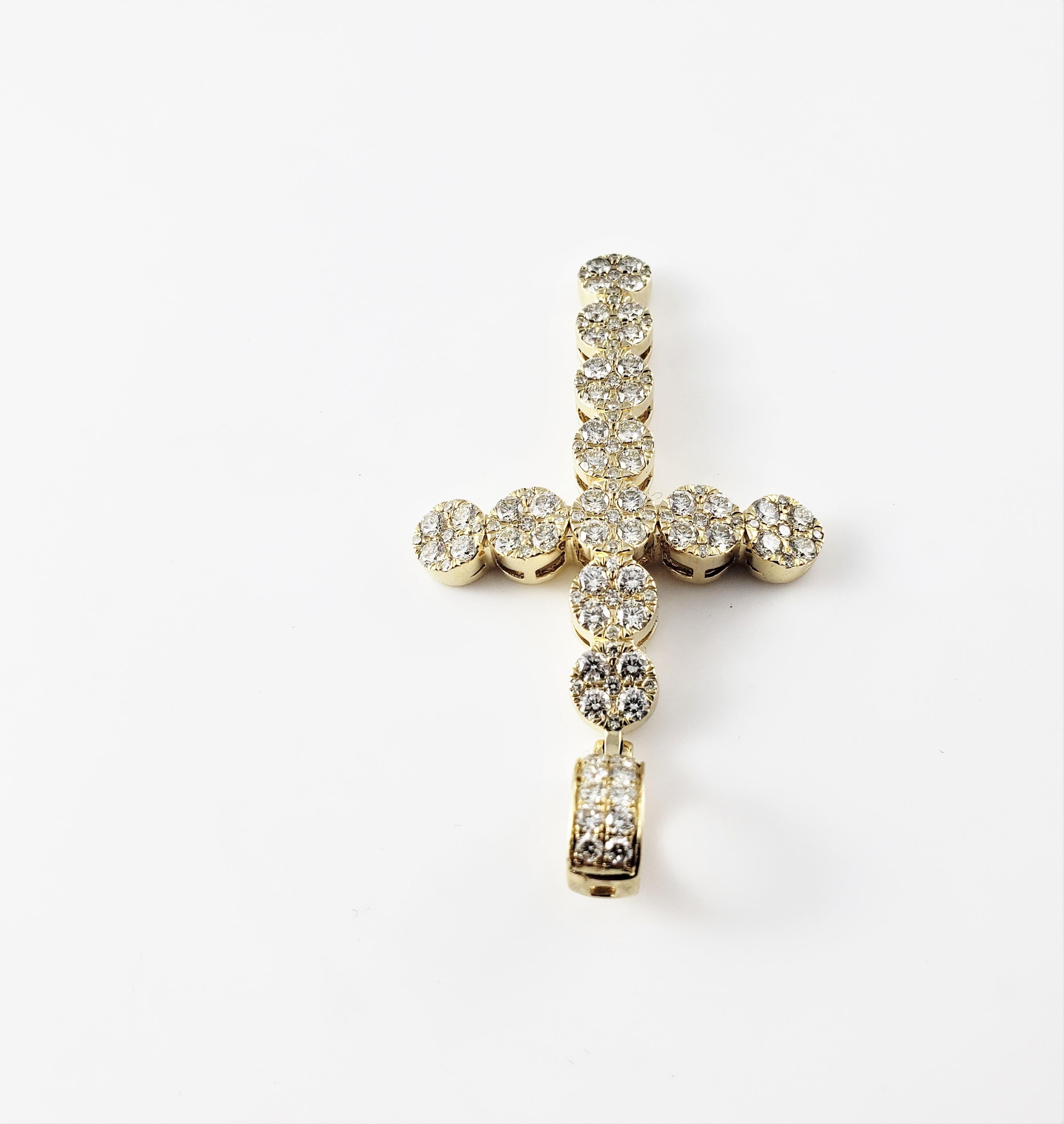 14 Karat Yellow Gold and Diamond Cross Pendant at 1stDibs ...
