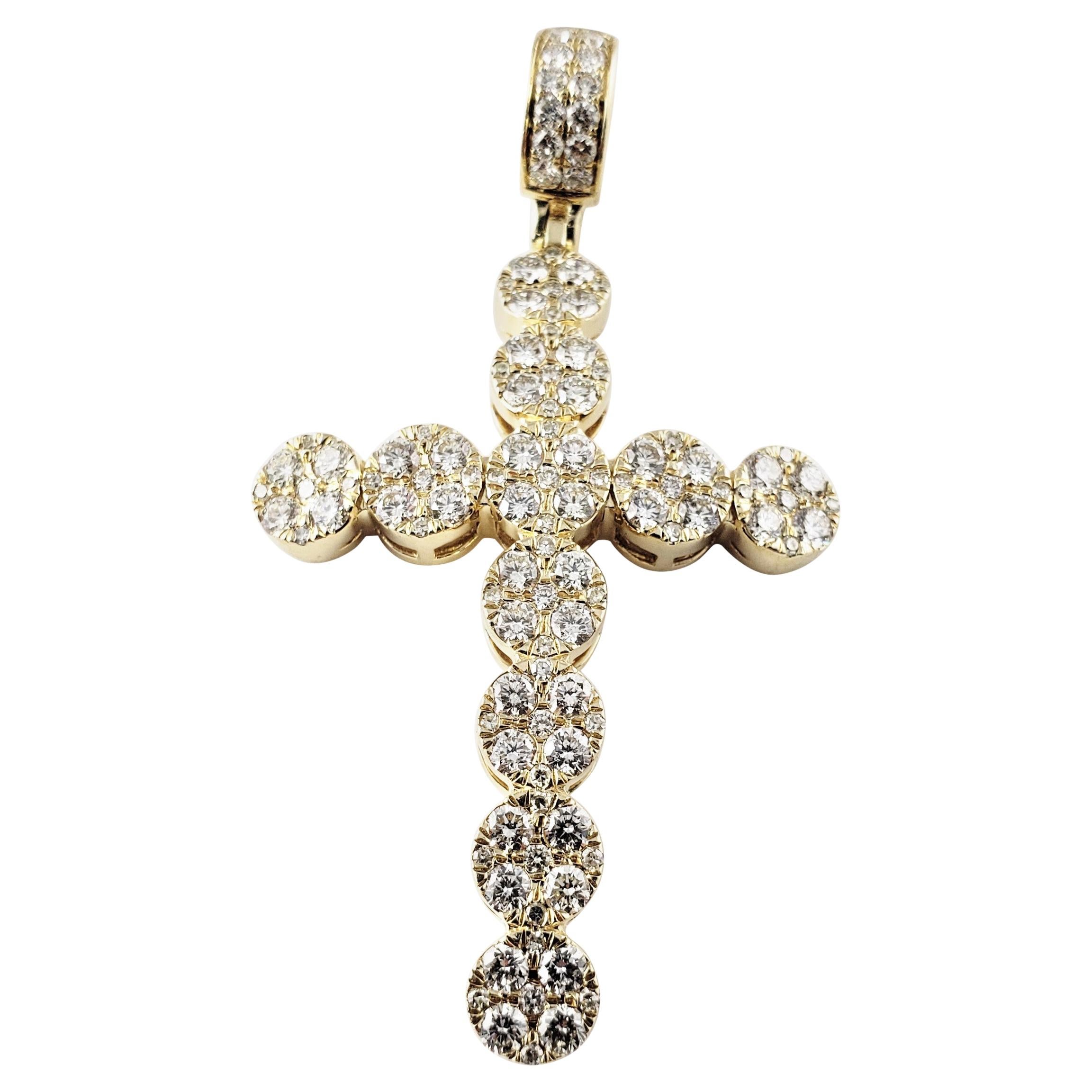 14 Karat Yellow Gold Diamond Cross Pendant at 1stDibs
