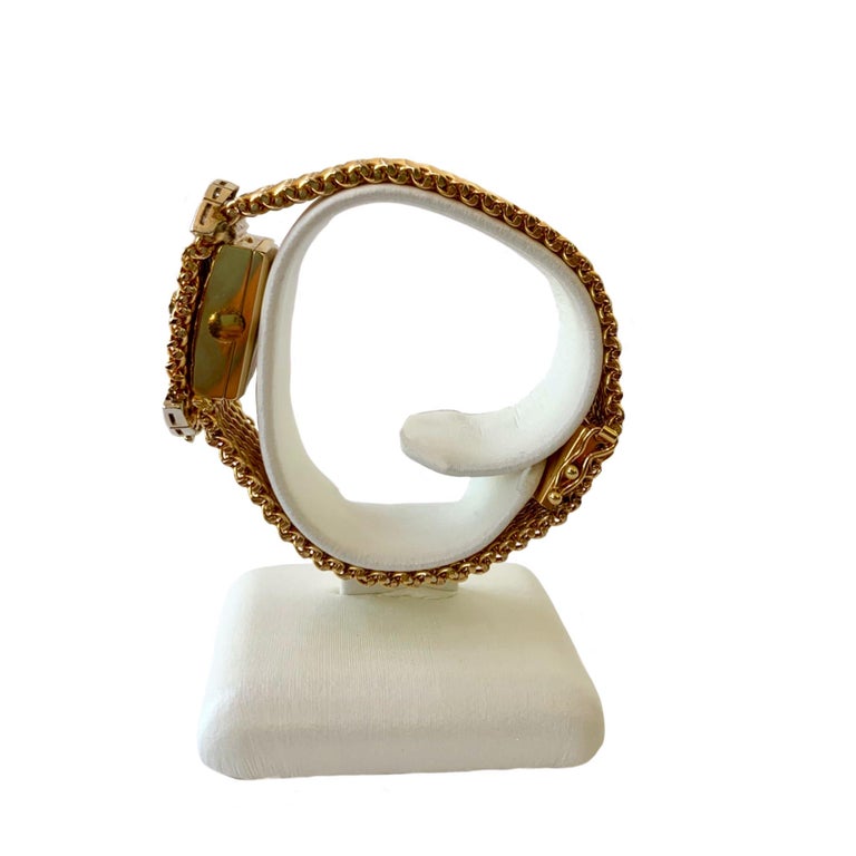 Hamilton 14 Karat Yellow Gold and Diamond Vintage Bracelet Watch For ...
