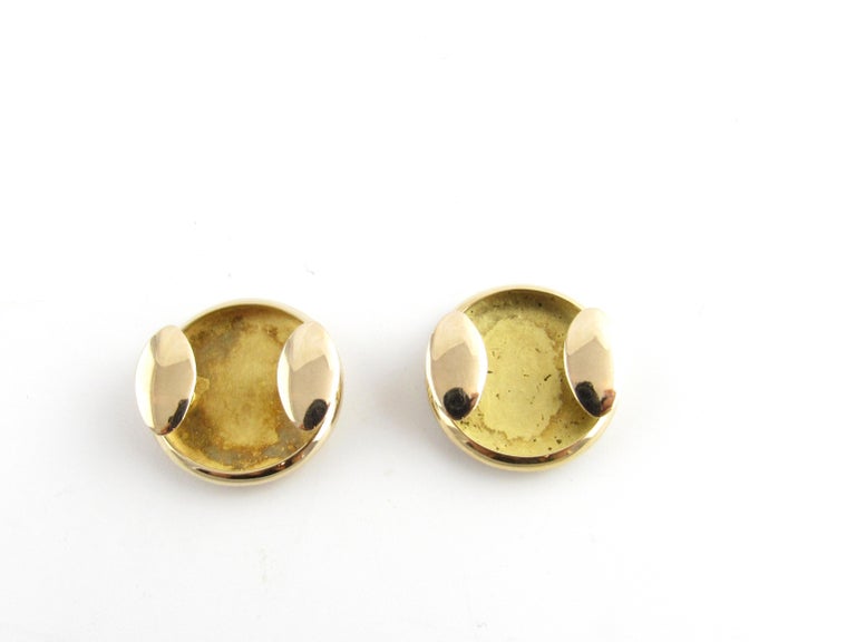 14 Karat Yellow Gold and Enamel Button Covers at 1stDibs