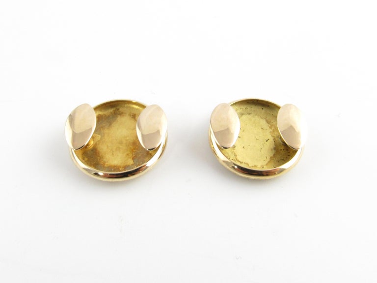 14 Karat Yellow Gold and Enamel Button Covers at 1stDibs