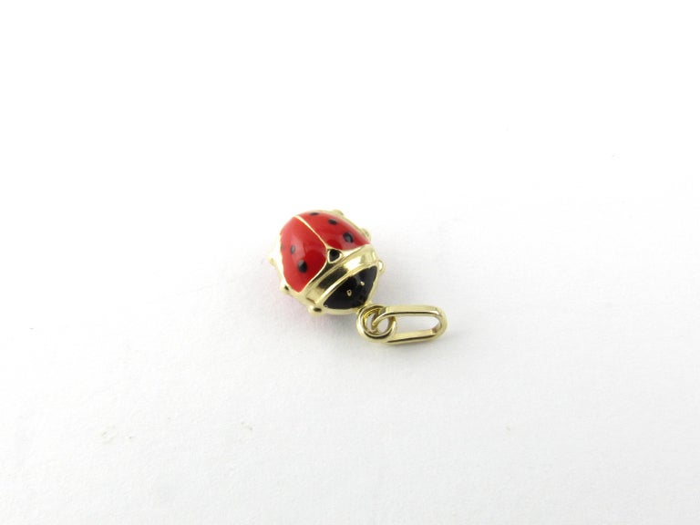 14 Karat Yellow Gold and Enamel Ladybug Charm at 1stDibs