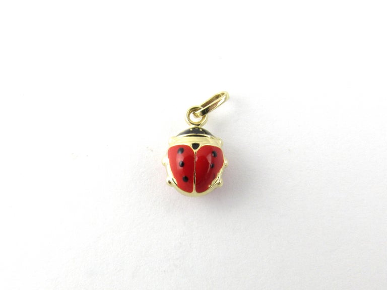 14 Karat Yellow Gold and Enamel Ladybug Charm at 1stDibs