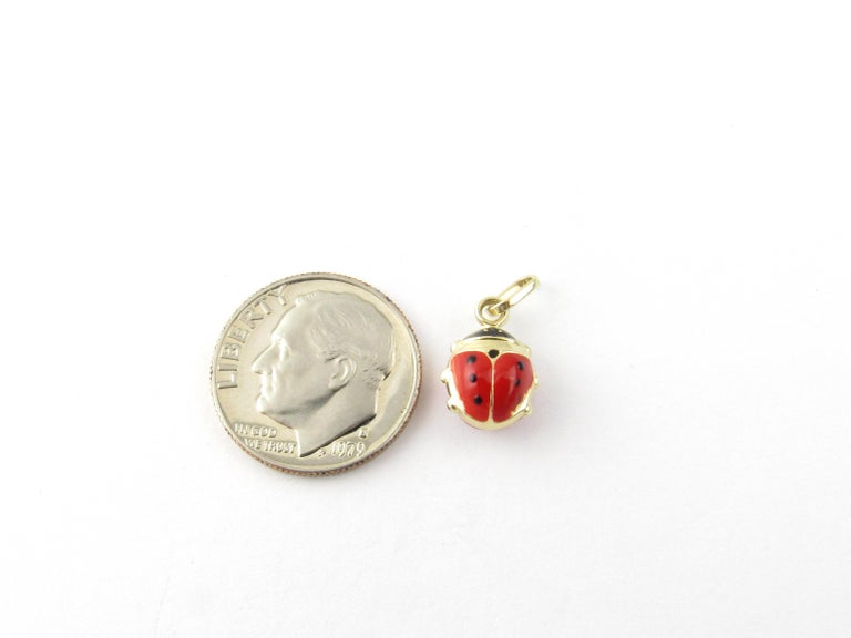 14 Karat Yellow Gold and Enamel Ladybug Charm at 1stDibs