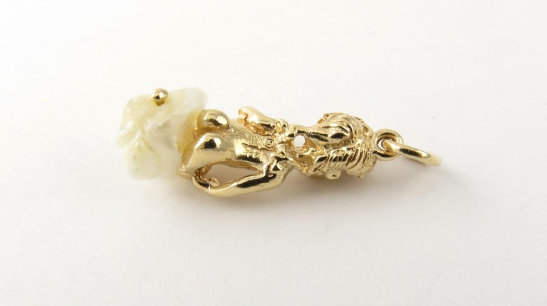 William Ruser 14 Karat Yellow Gold and Pearl Cherub Charm at 1stDibs