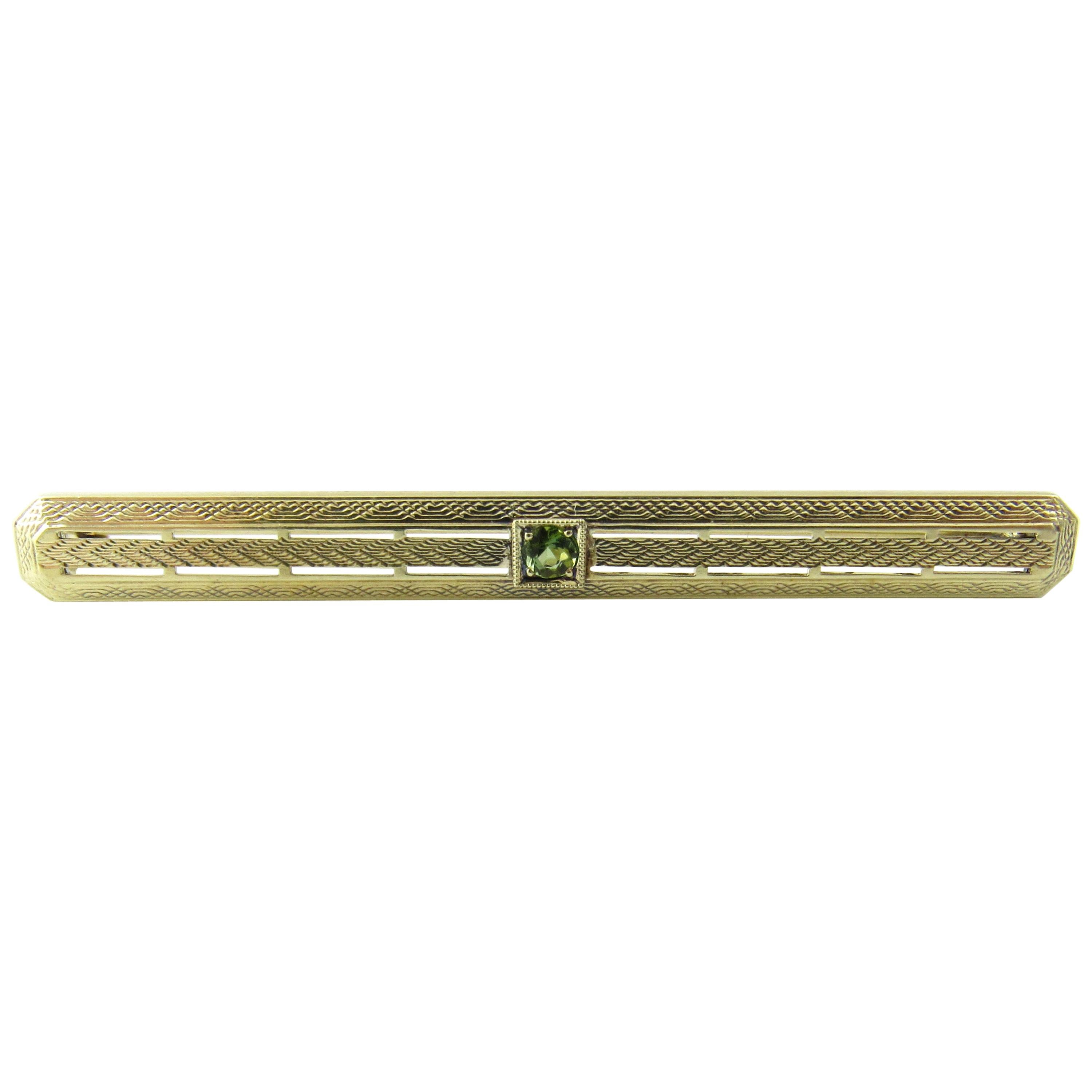 Antique 14 Karat Yellow Gold Fox Bar Pin For Sale at 1stDibs