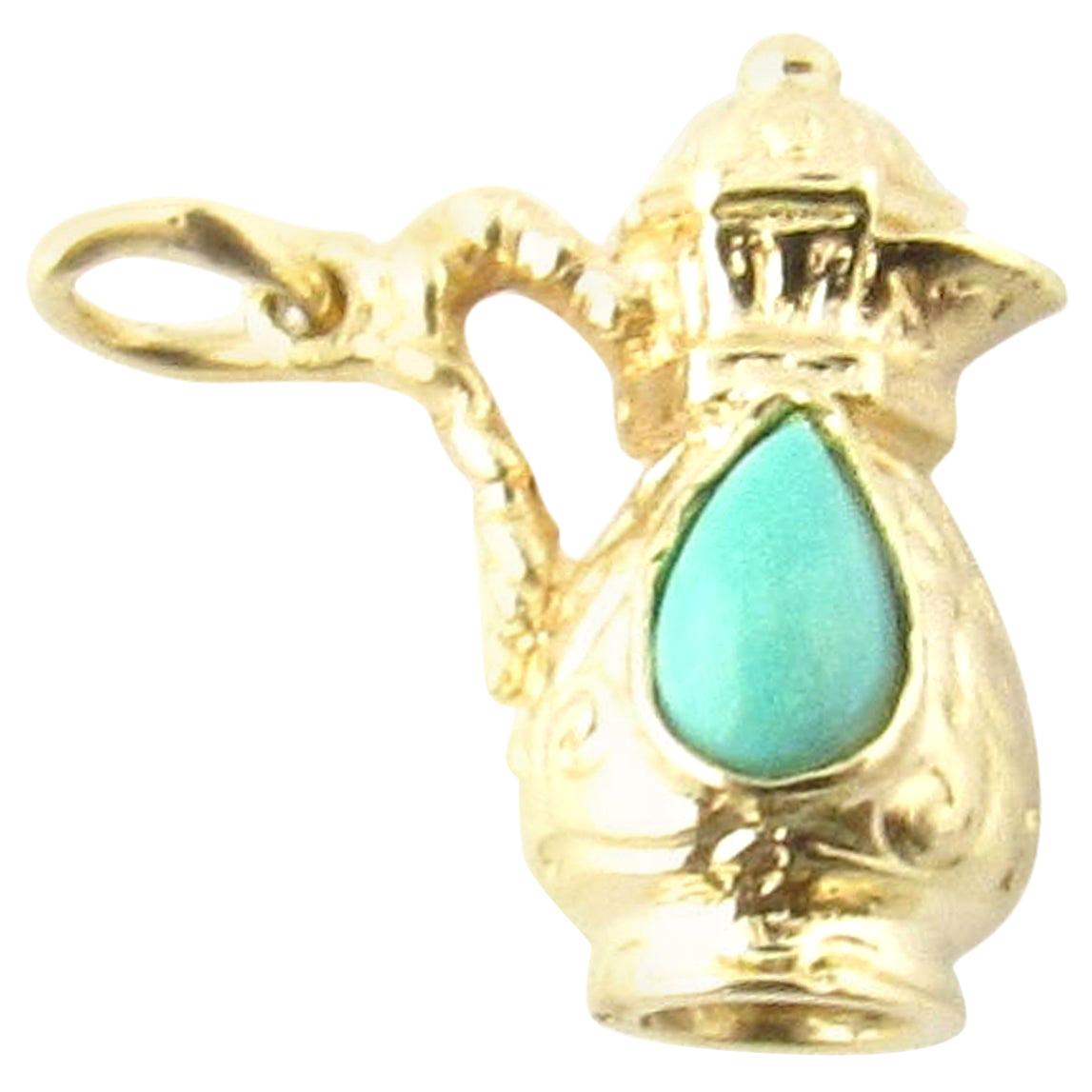 14 Karat Yellow Gold and Pearl Pitcher Charm For Sale at 1stDibs