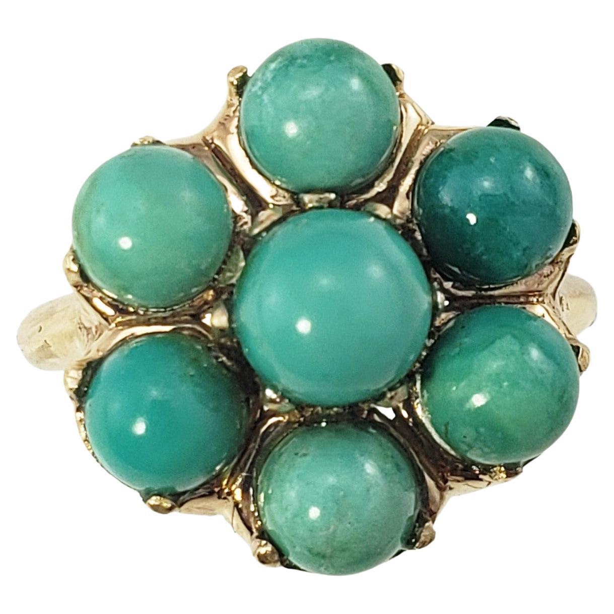 Turquoise Gold Ring For Sale at 1stDibs