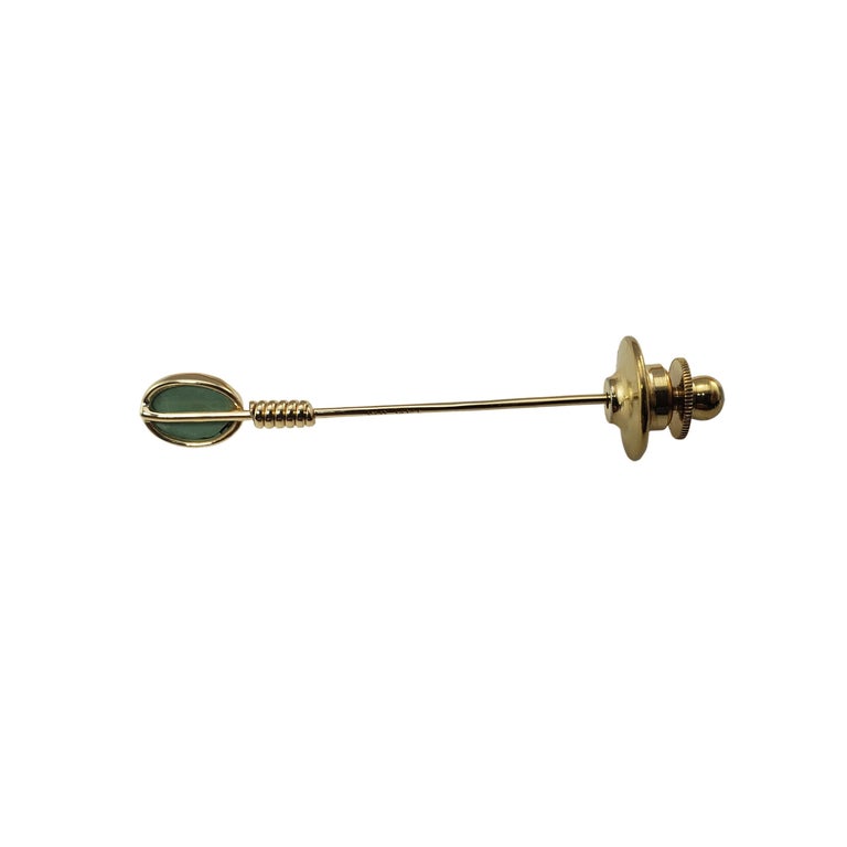14 Karat Yellow Gold and Turquoise Stick Pin For Sale at 1stDibs