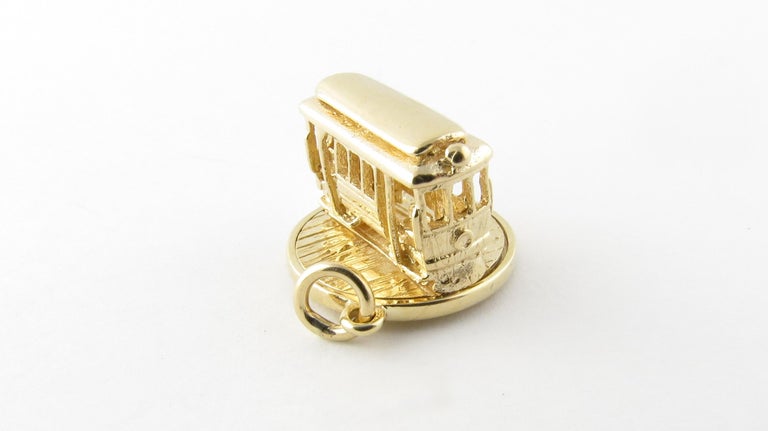 14 Karat Yellow Gold Articulated Cable Car Charm For Sale at 1stDibs