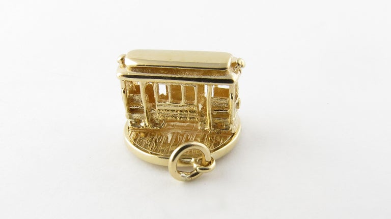14 Karat Yellow Gold Articulated Cable Car Charm For Sale at 1stDibs