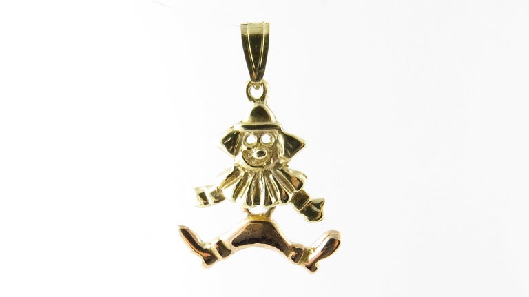 14 Karat Yellow Gold Articulated Clown Charm For Sale at 1stDibs