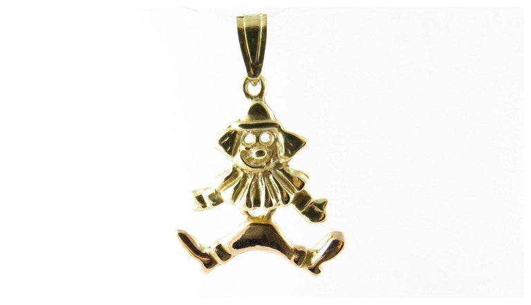 14 Karat Yellow Gold Articulated Clown Charm For Sale at 1stDibs