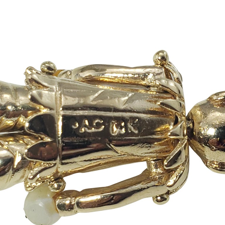 14 Karat Yellow Gold Articulated Clown Charm For Sale at 1stDibs
