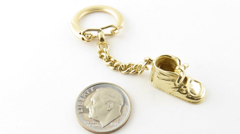 14 Karat Yellow Gold Baby Shoe Keychain at 1stDibs