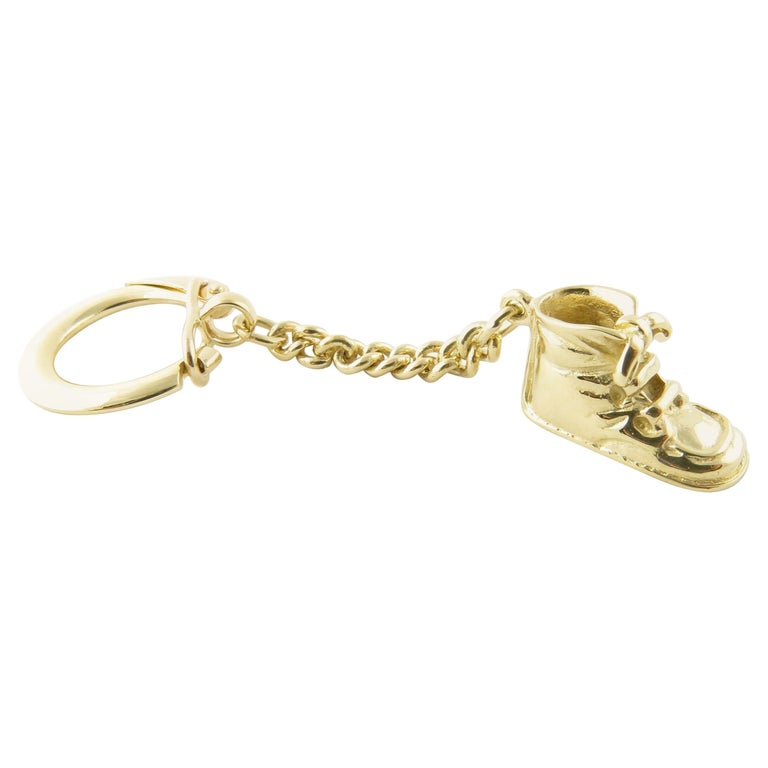 14 Karat Yellow Gold Baby Shoe Keychain at 1stDibs