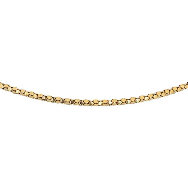 14 Karat Yellow Gold Balestra Popcorn Link Chain Necklace Italy For ...