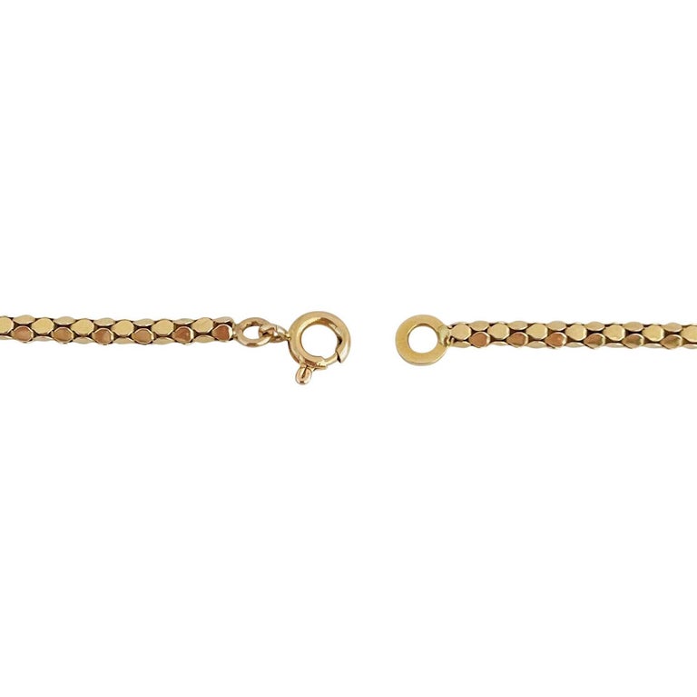 14 Karat Yellow Gold Balestra Popcorn Link Chain Necklace Italy For ...