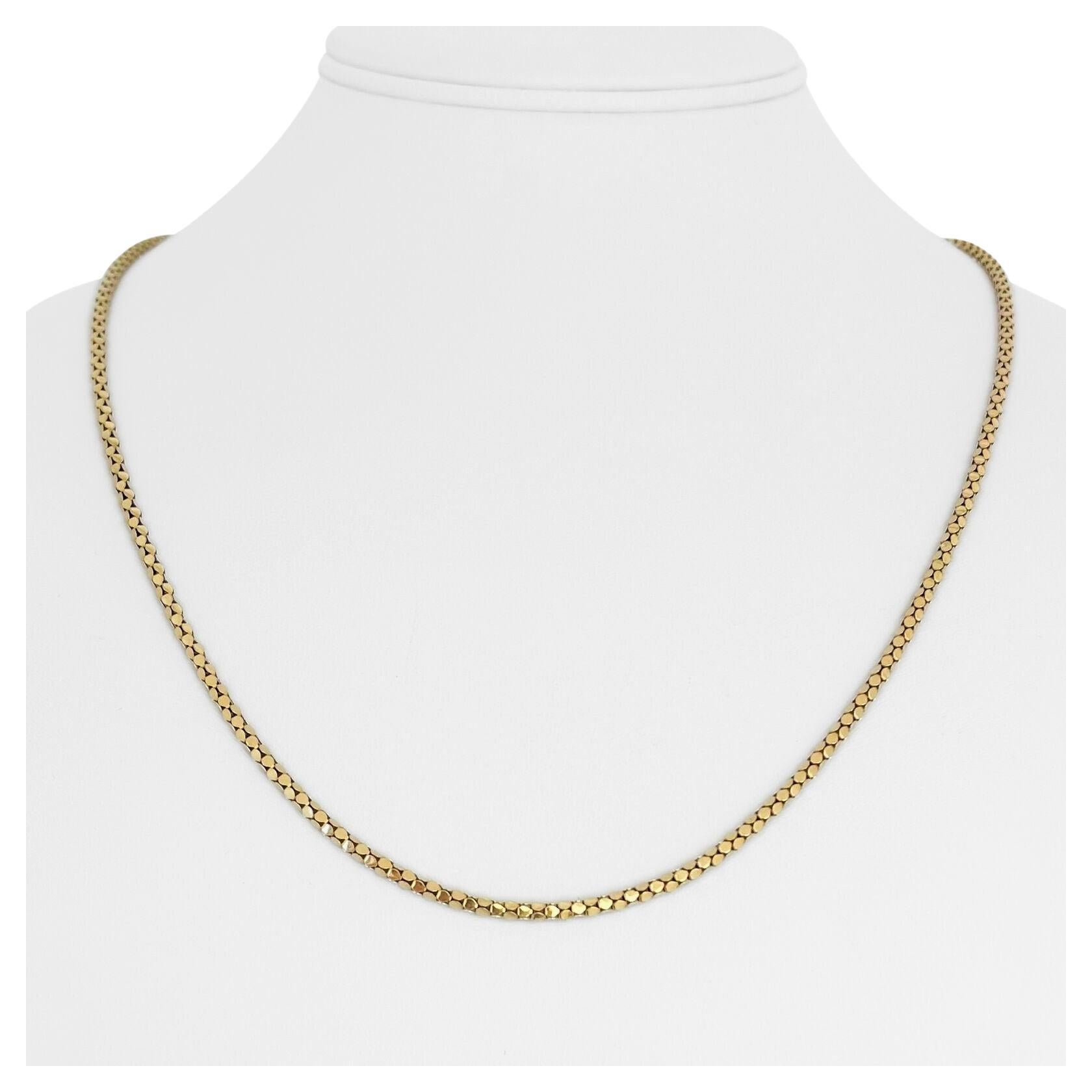 18 Karat Yellow Gold Ladies Popcorn Link Chain Necklace, Italy For Sale ...