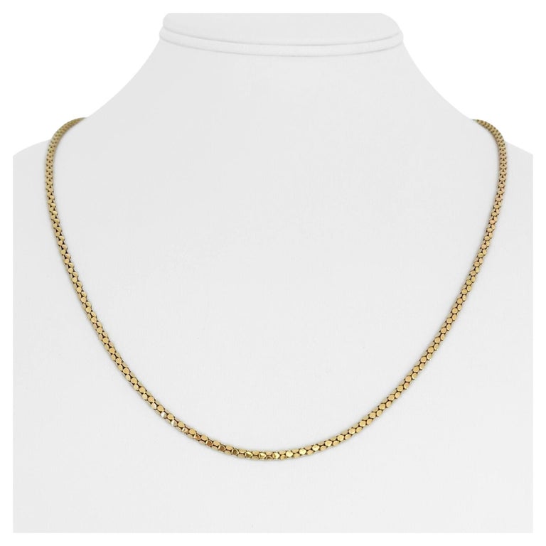 14 Karat Yellow Gold Balestra Popcorn Link Chain Necklace Italy For ...