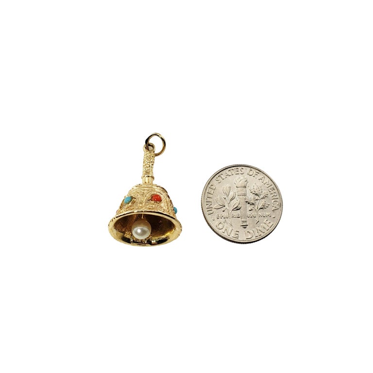 14 Karat Yellow Gold Bell Charm For Sale at 1stDibs