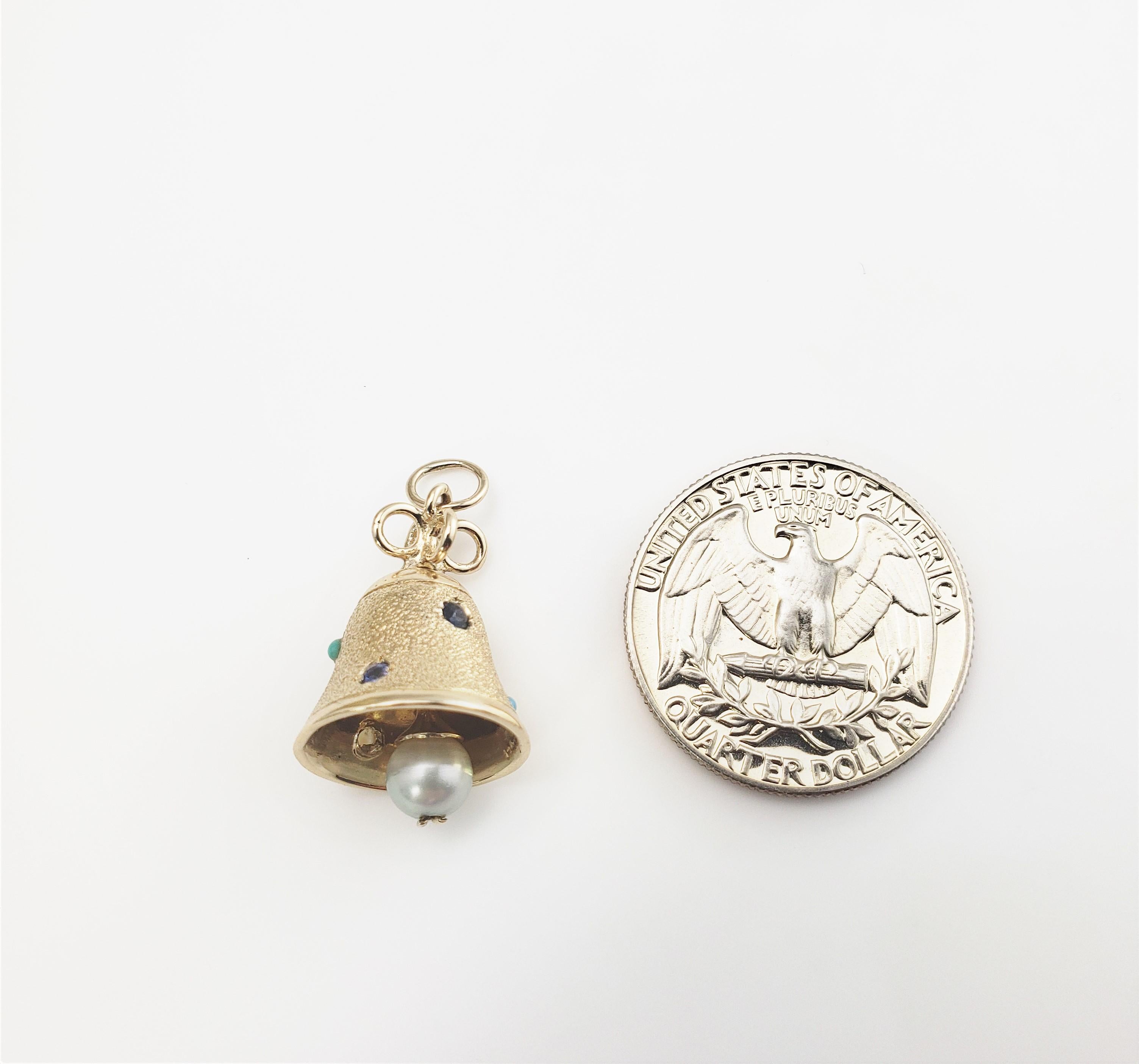 14 Karat Yellow Gold Bell Charm at 1stDibs